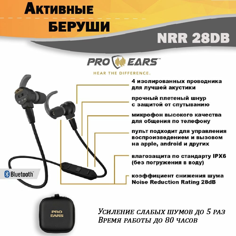 Активные беруши Pro Ears Stealth Bluetooth Elite