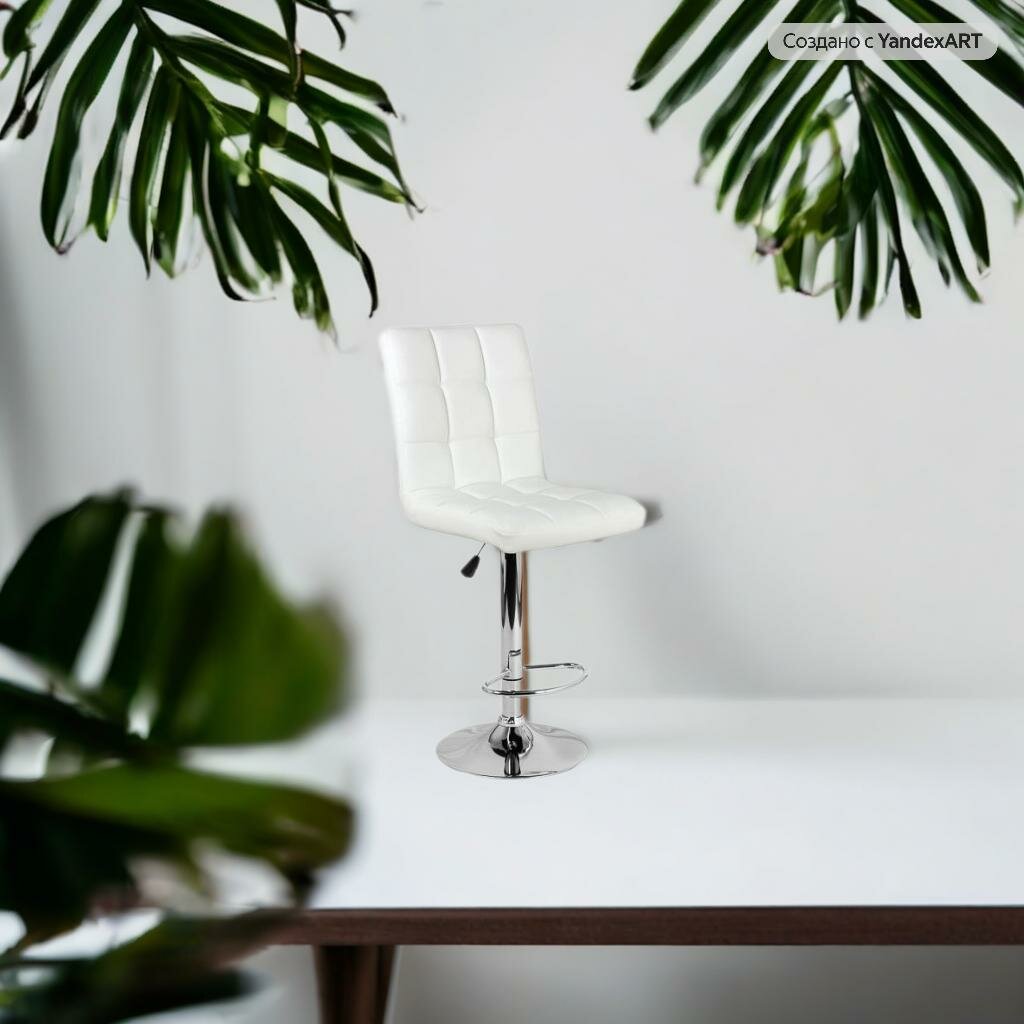 Стул барный Эколайн "крюгер", экокожа, сборно-разборный, до 100кг, хром, 43х41х100см