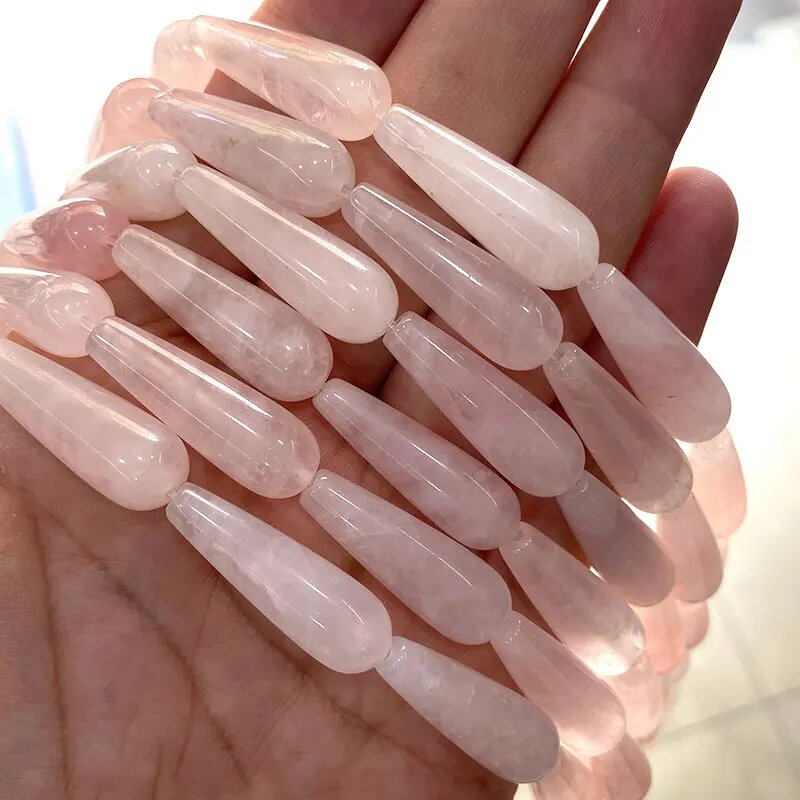 Бусины LUOMAN XIARI Агат Авантюрин Халцедон 10*30 мм Розовый, 6 beads a pack, Rose quartz