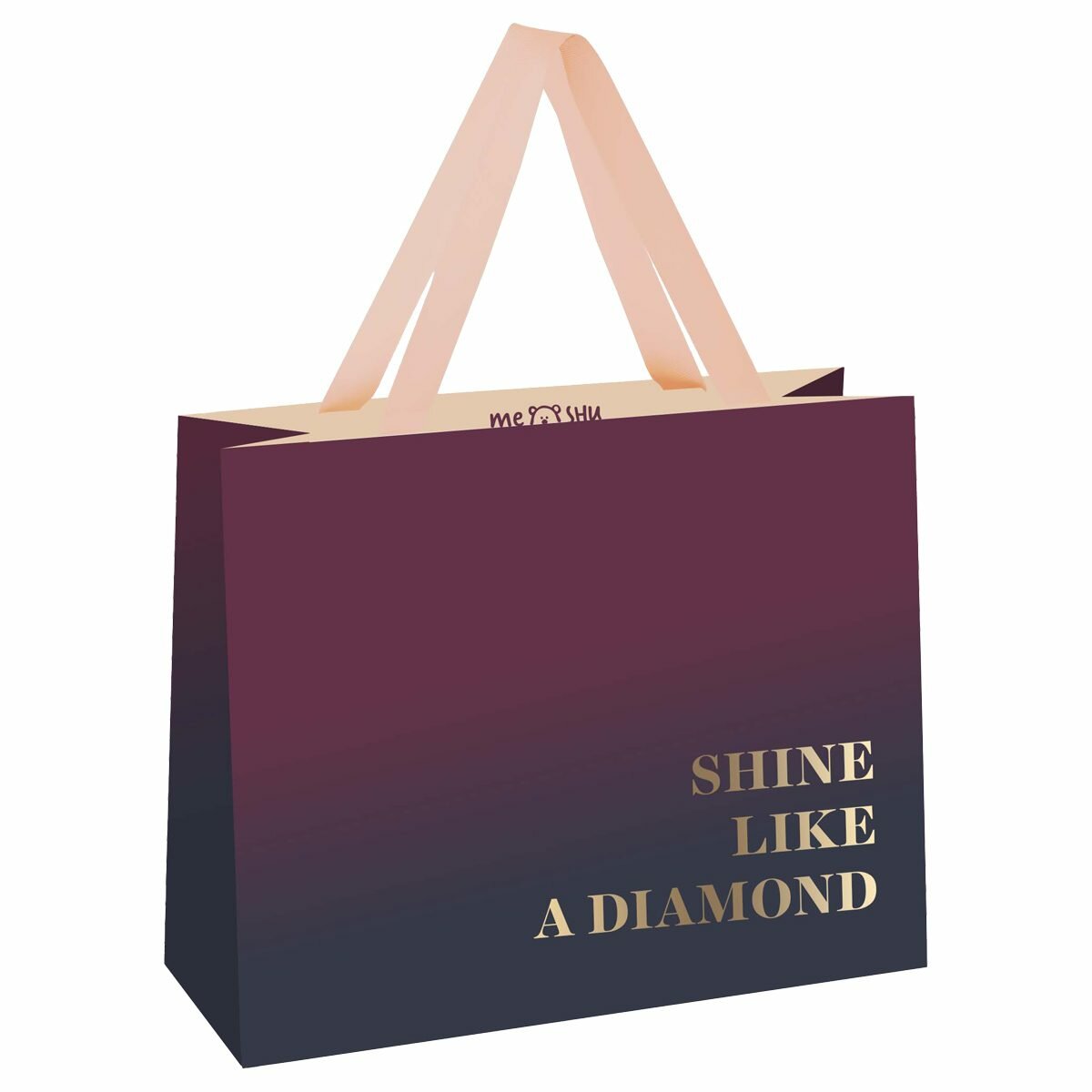 Пакет подарочный 32x26x12см MESHU "Duotone. Wine gradient", отд. фольгой, матовая ламинация (MS_52013), 96 уп.