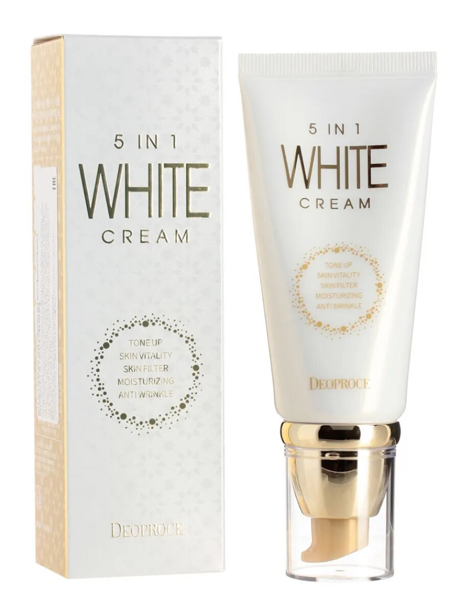Крем для лица Deoproce 5 IN 1 White Cream, осветляющий, с ниацинамидом, 50 г