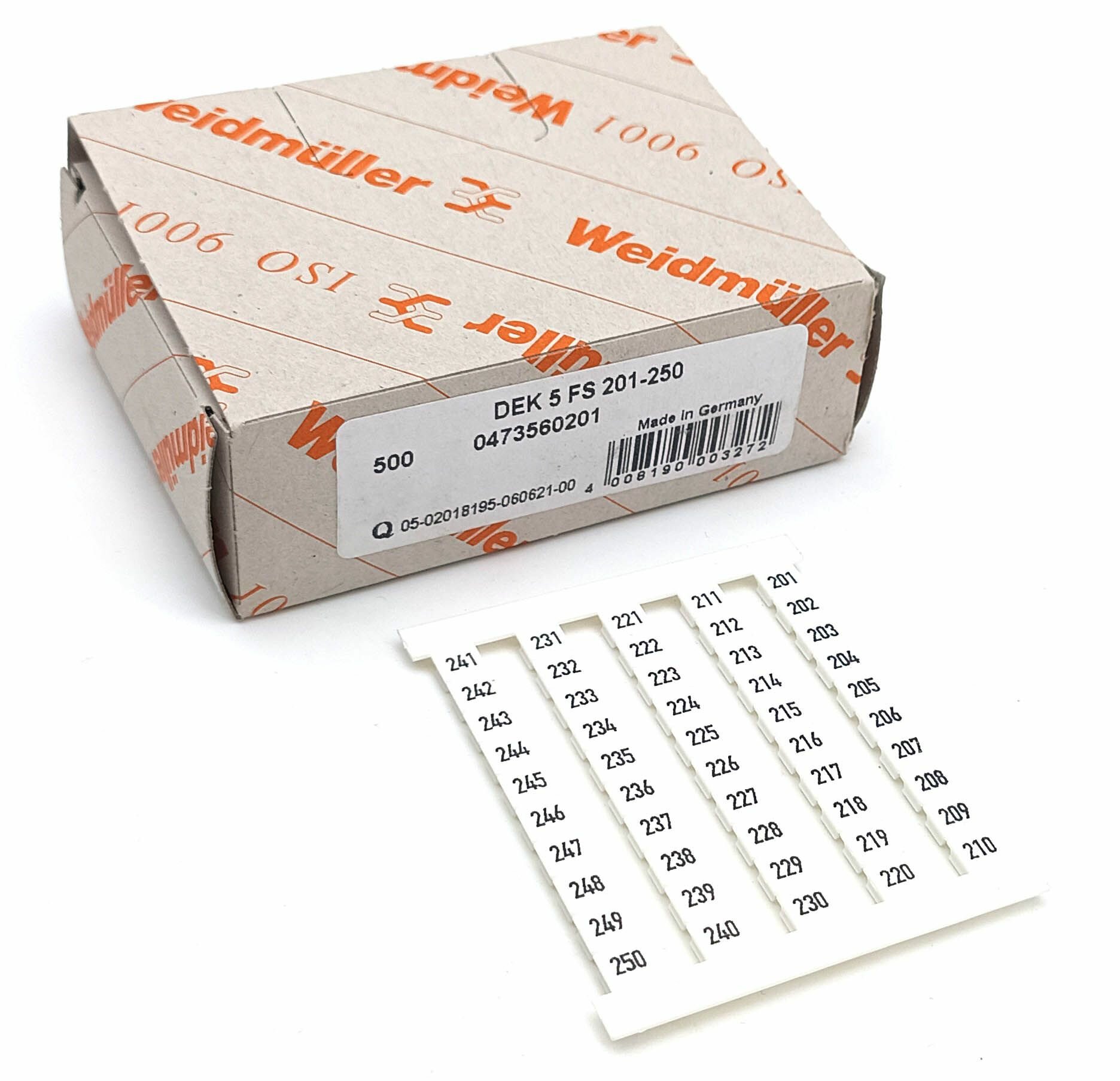 Маркер для клемм 5х5мм dekafix 5 FS 201-250 (50шт.) Weidmuller 0473560201