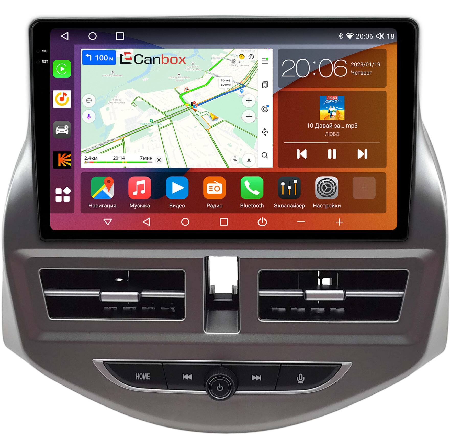 Штатная магнитола Chevrolet Spark 3 (M300) 2009-2024 Canbox Logic-i3 2K 5736-10-0258 на Android 13 (4G-SIM, 8/256, DSP, 360, QLed)