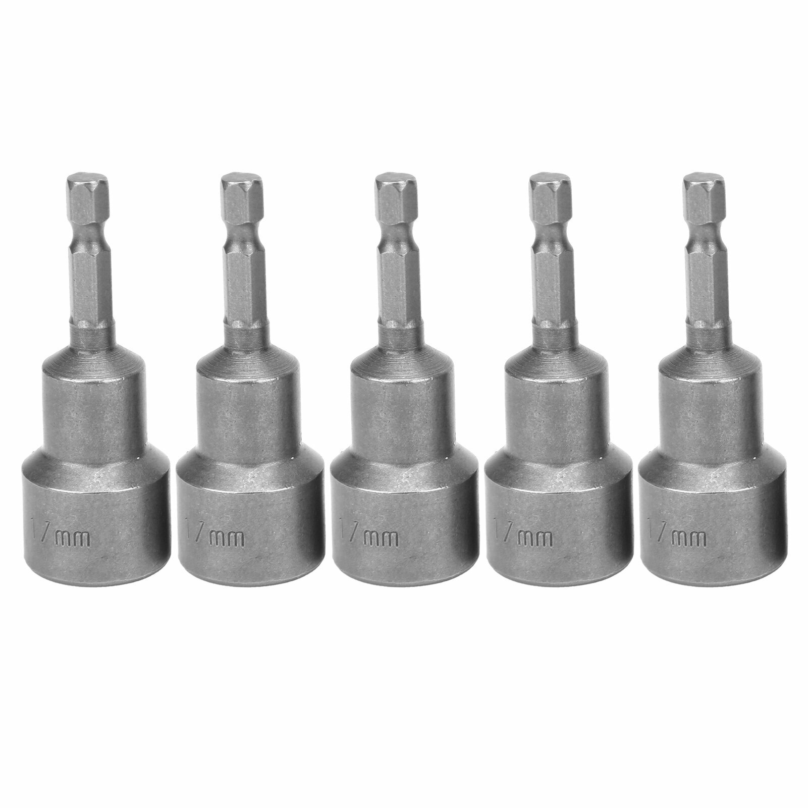 5 шт. шестигранных торцевых головок из хромованадиевой стали с сильным магнитом для электрической дрели и шуруповерта, диаметр 17 мм.