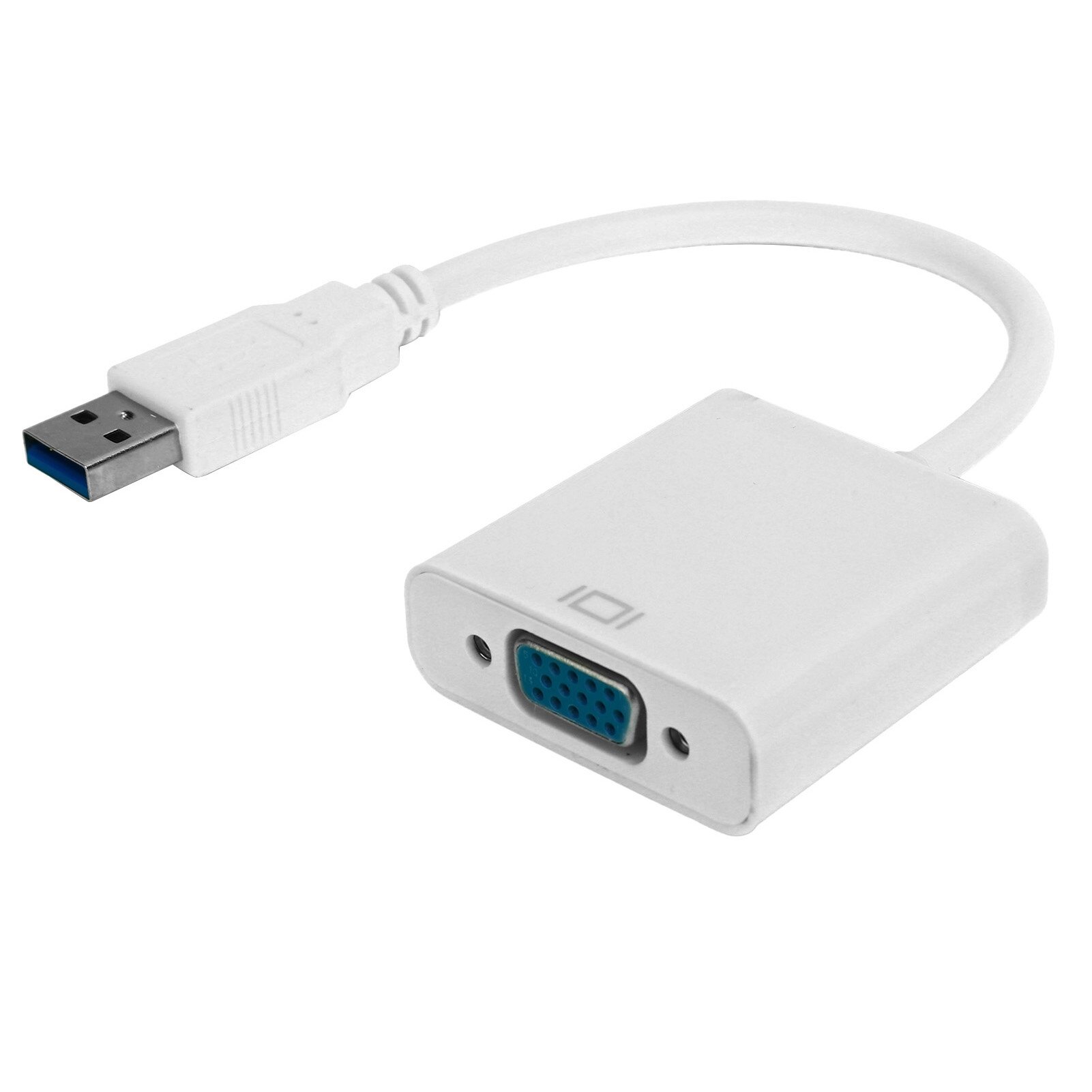USB 3.0 — VGA преобразователь 5 Гбит/с HD 1080P, адаптерный кабель, 15-контактный гнездовой разъем, внешняя видеокарта, белый.