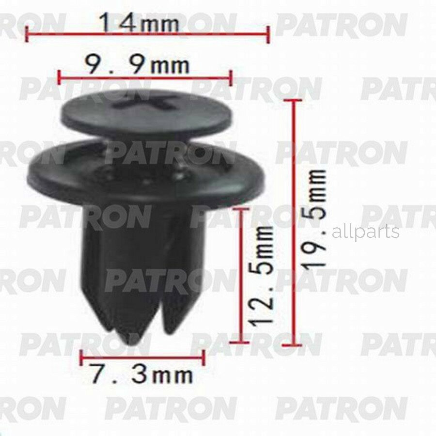 PATRON P37-0029 Клипса пластмассовая Acura, Chevrolet, Daewoo, GM, Honda, Mazda, Subaru применяемость: фиксатор