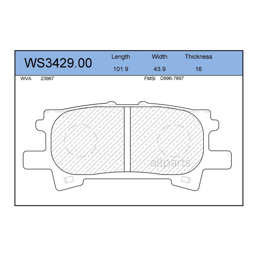 JEENICE WS342900 Колодки тормозные дисковые | зад |