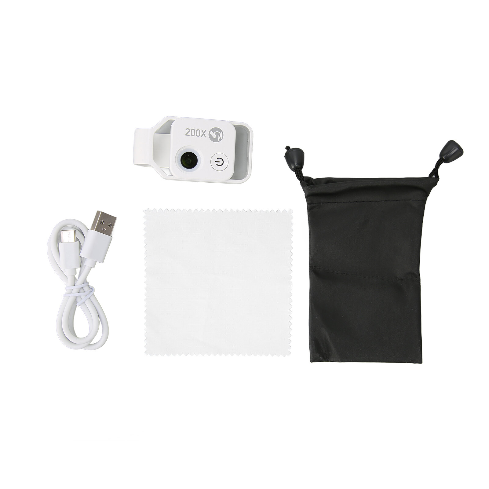200X Карманный Мини-Микроскоп для Телефона с Объективом CPL Универсальный Зажим для iPhone AndriodWhite