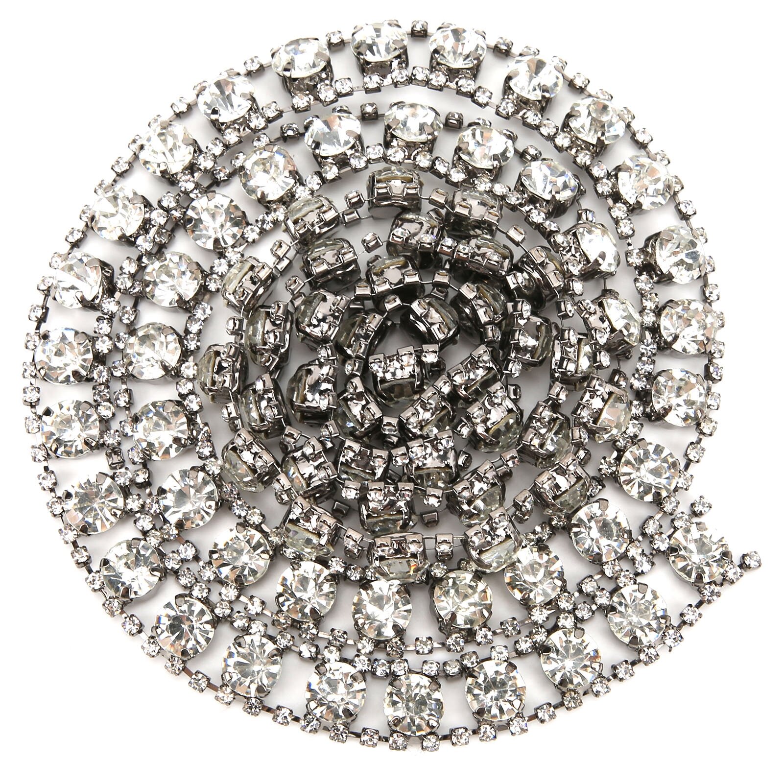 Блестящая, прочная, с цепочкой из страз, цепочка для дрели с когтями для рукоделия, шитья, украшений, свадебных украшений, серо-оружейный цвет