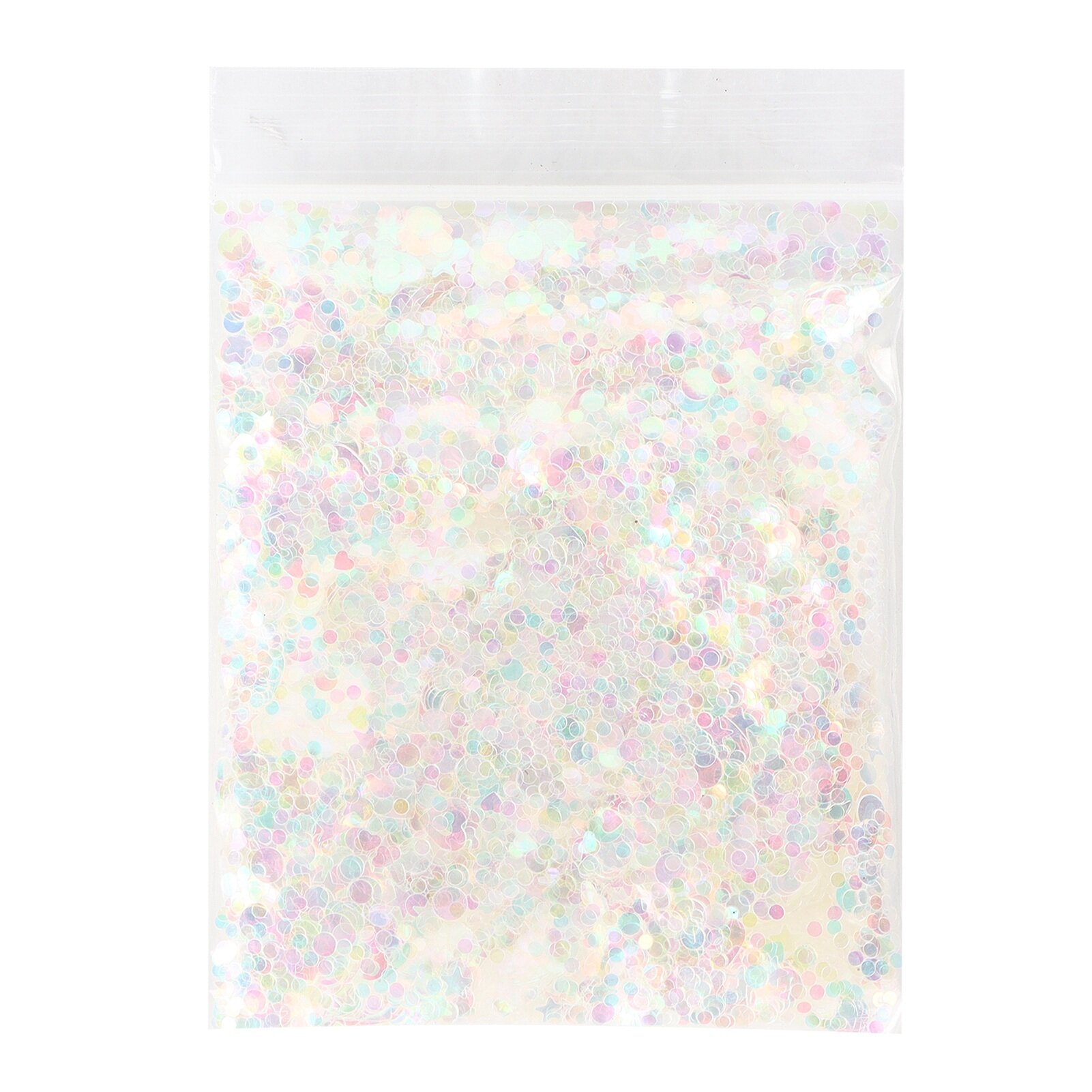 Блестки-конфетти 10 г LKYS‑022, белый ПЭТ, цветной, круглый, полое небо, эпоксидная смола, подарки для макияжа