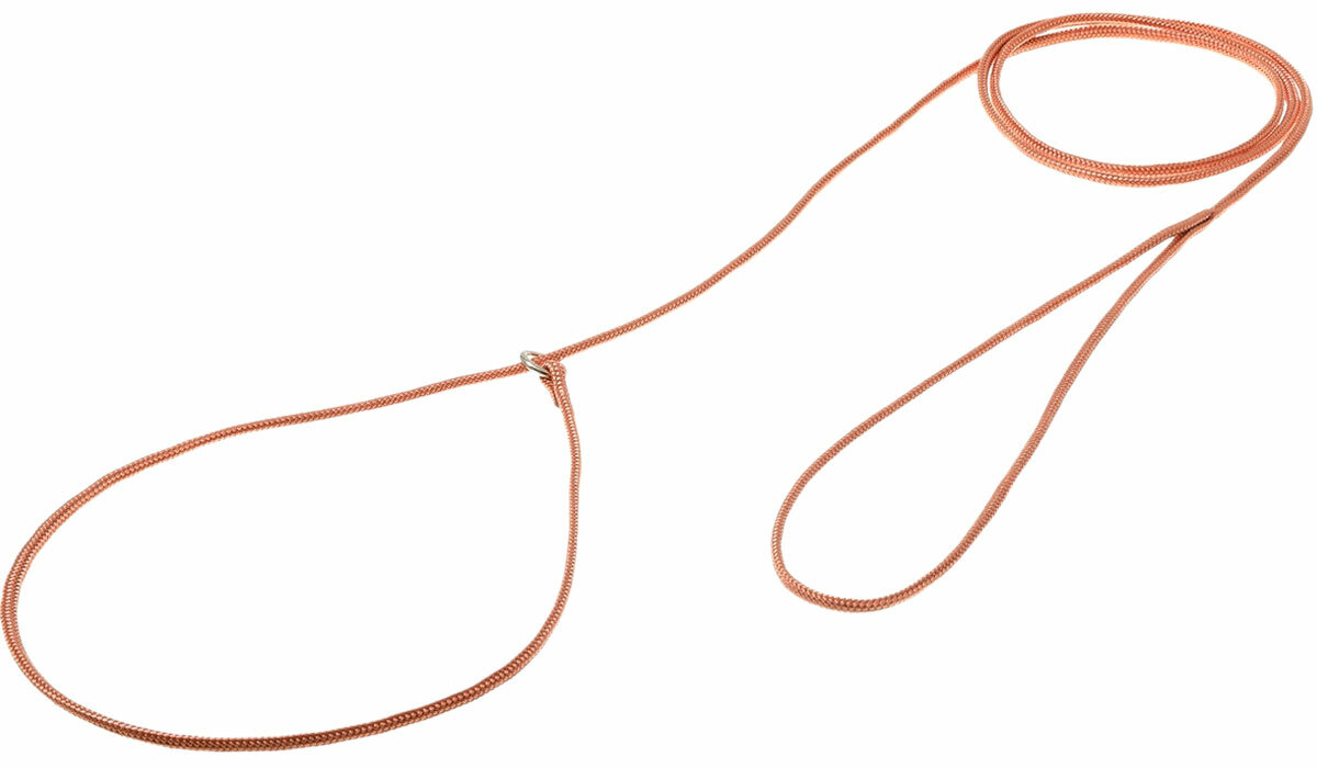 Поводок-удавка круглый с кольцом медь нейлон 1,5 м V.I.Pet (3 мм)