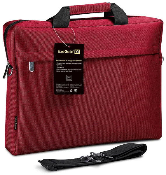 Сумка ExeGate EX212299RUS Start S15 Red красная полиэстер для ноутбуков до 15.6"