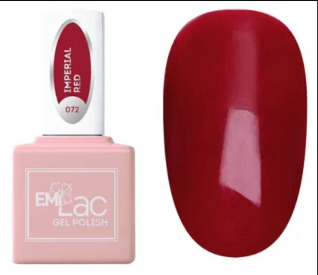 E.MiLac, Dolce Vita, Гель-лак, Императорский красный, №072, 9 мл