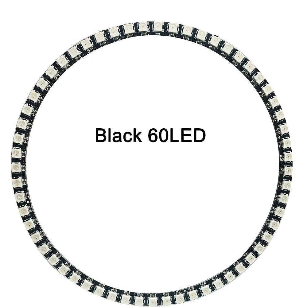 Светодиодное кольцо WS2812B RGB 60/93 LED Черный, Black 60LED