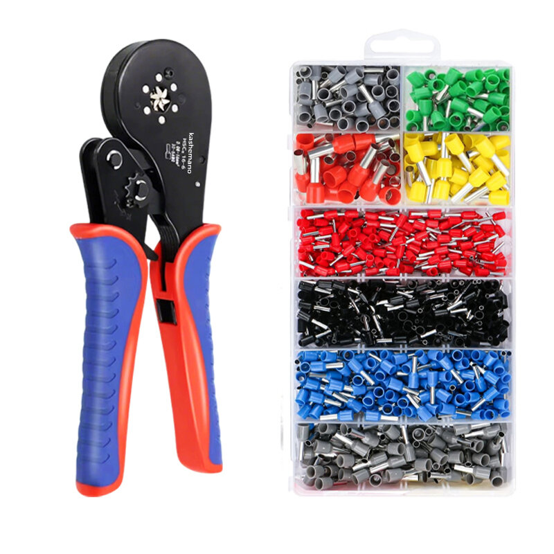Обжимные плоскогубцы 28-5AWG 0,08-16 мм², обжимной инструмент, крупногабаритных клемм 1200 шт набор