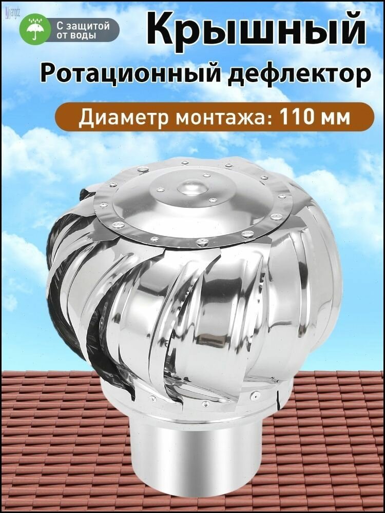 Турбо-дефлектор из нержавеющей стали 110 мм для вентиляционных труб