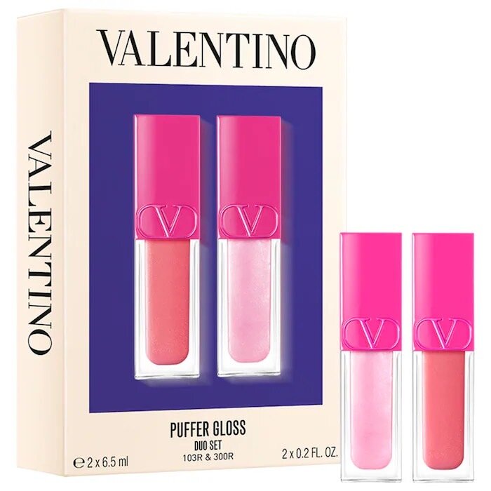 Подарочный набор блесков для губ Valentino Puffer Complex Lip Plumper Gloss, подарок