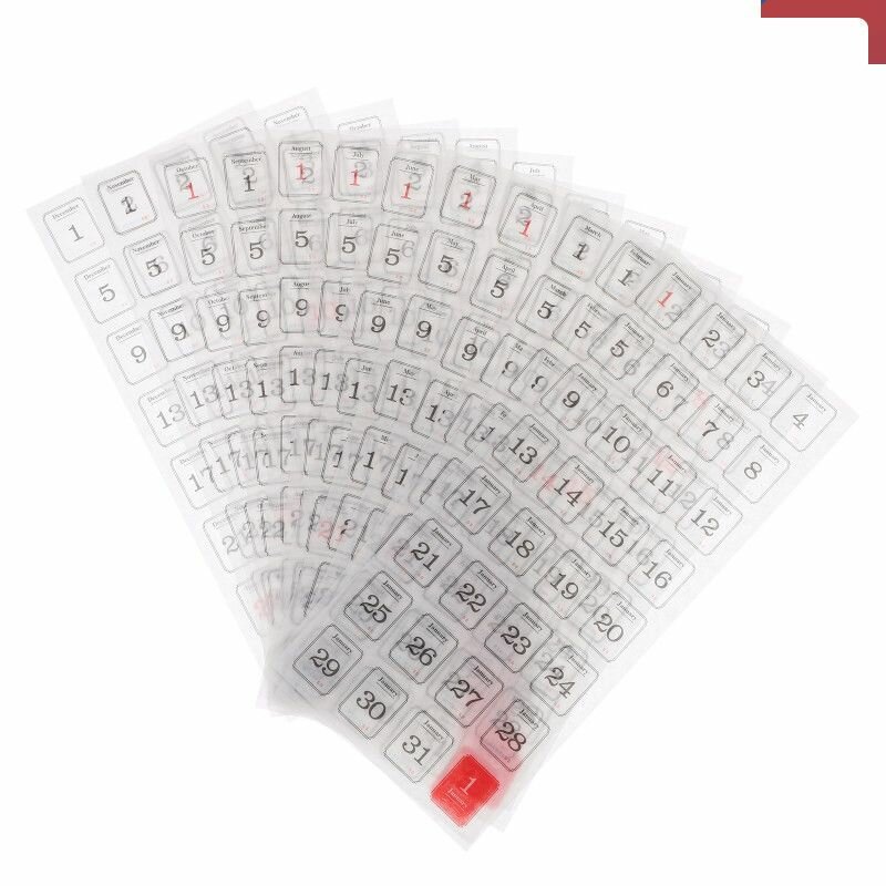 Наклейки с цифрами и датами для дневника, календаря и вкладок для блокнота 19.3X8.5X0.01CM