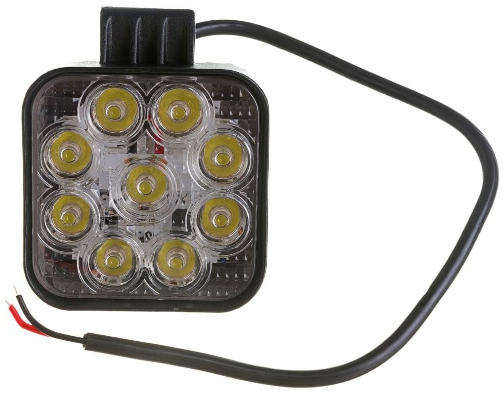 Вымпел 5208 фара светодиодная wl-132s (дальн. свет, кв. мет. корп. 9 led по кругу, 27w)\