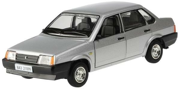 Модель машины Технопарк LADA-21099, серебристая, инерционная, свет, звук VАZ-21099-S