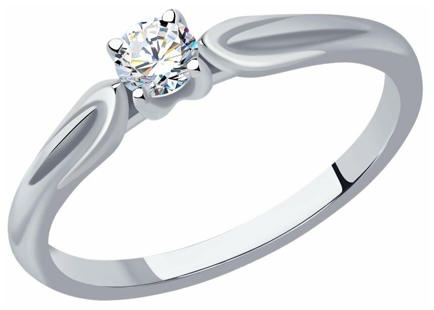 Кольцо помолвочное, белое золото, 585 проба, бриллиант