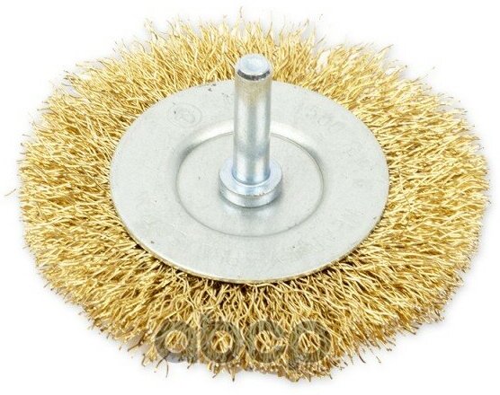 Щетка для дрели плоская 75 мм, со шпилькой, латунированная проволока ARNEZI арт. R8041075
