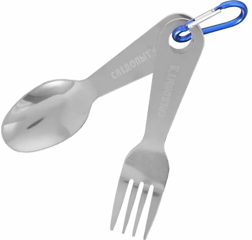 Набор столовых приборов на карабине (ложка, вилка)