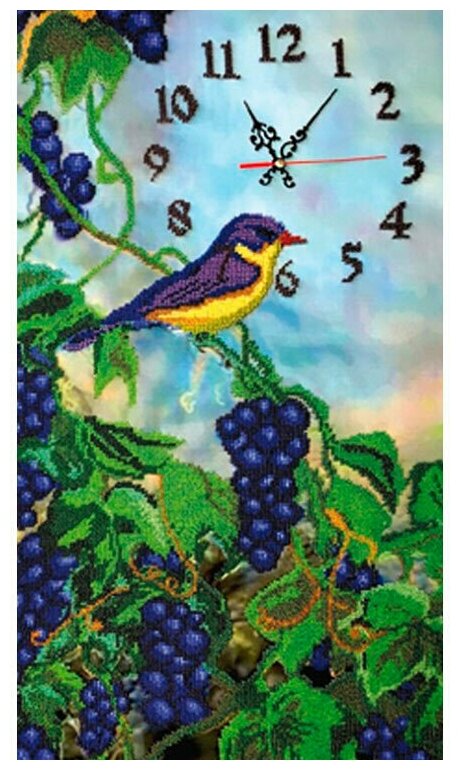 Набор вышивки бисером "Часы с виноградом" FeDi 32x59 см