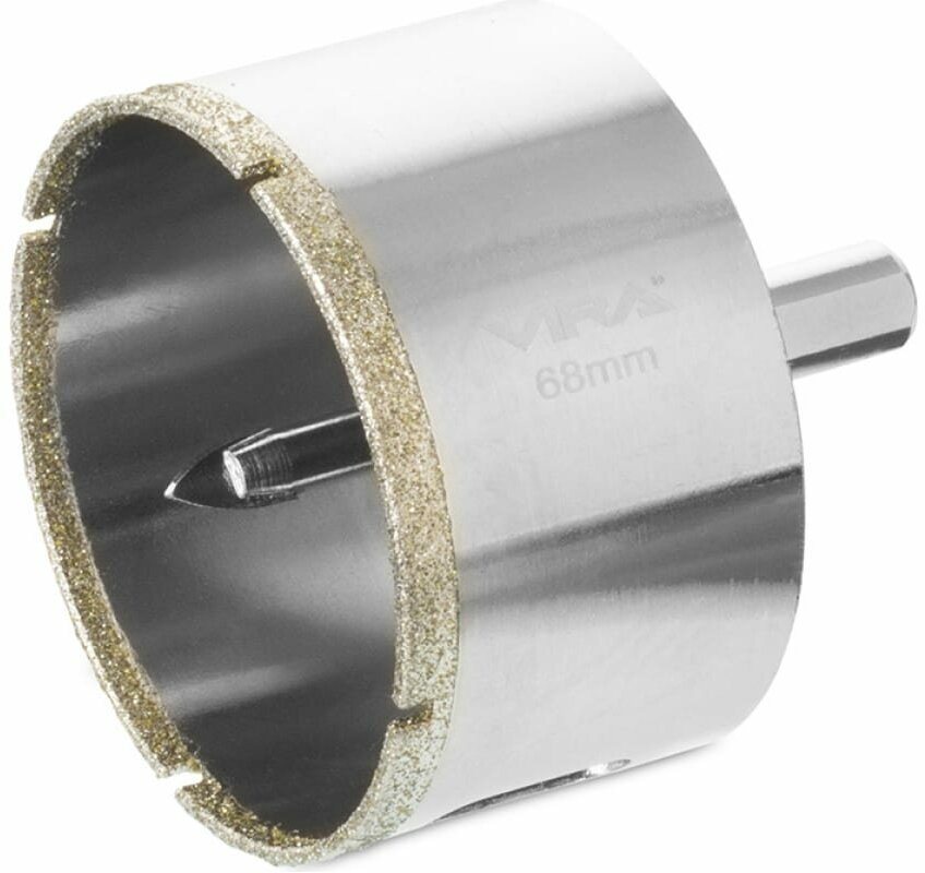 Коронка алмазная по керамике VIRA 68 мм трехгранный хвостовик