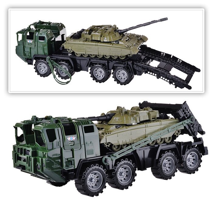 Военный тягач "Щит" с танком