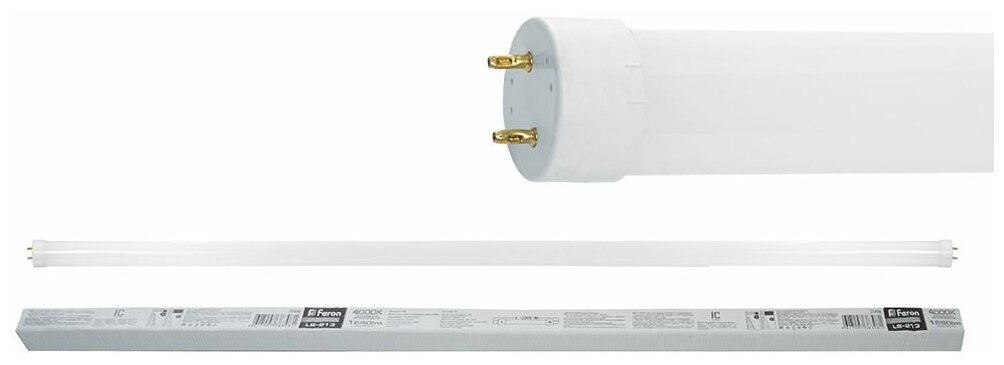 Лампа светодиодная Feron LED 18 Вт, G13, белый свет, установка возможна после демонтажа ПРА