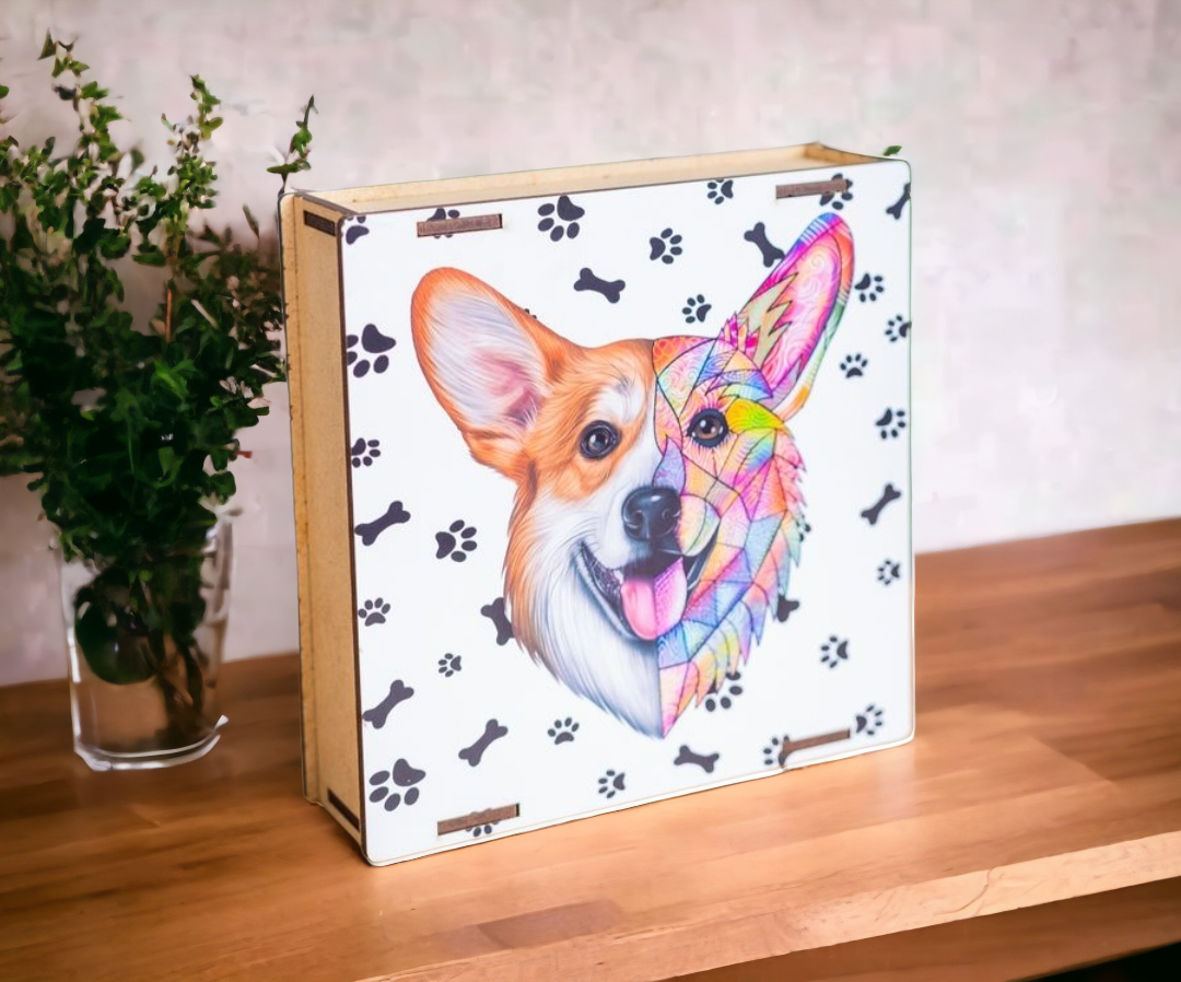 Деревянный пазл "Корги"