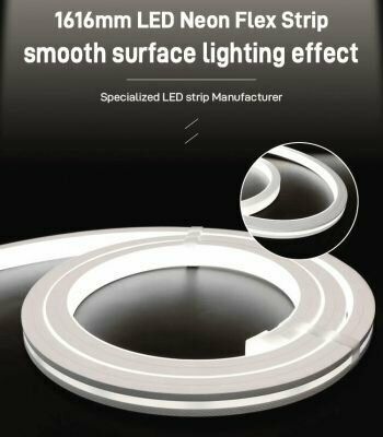 Комплект гибкого квадратного светодиодного неона 16x16мм 24V Белый (2 метра) с блоком питания