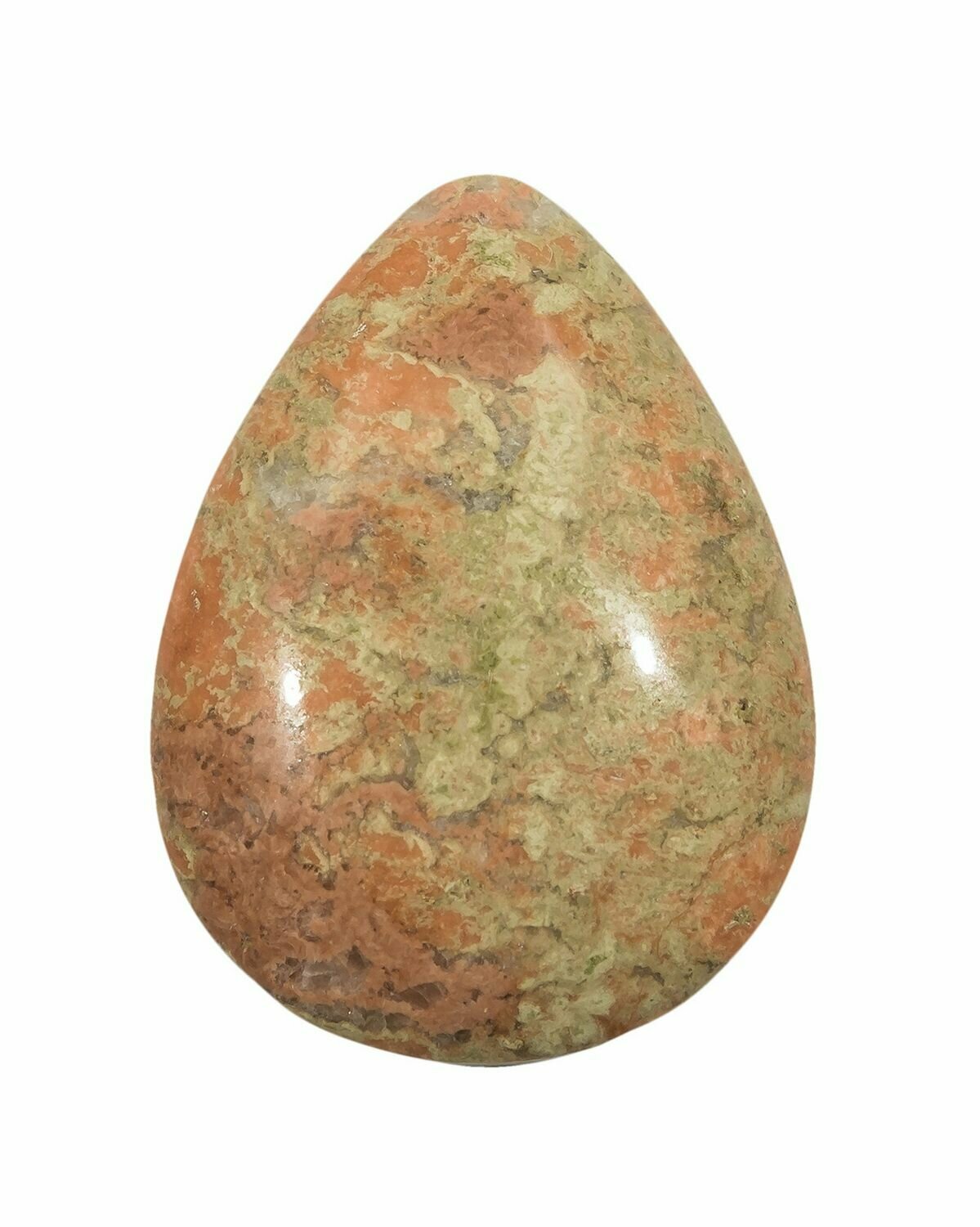 Кабошон из унакита размером 44х33х7 мм.