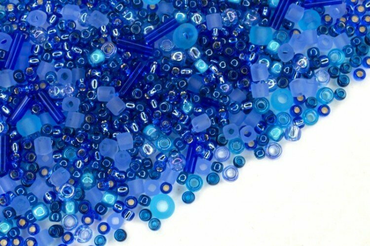 Бисер японский TOHO MIX 3230, смесь форм и размеров, оттенок сине-голубой, 10 грамм