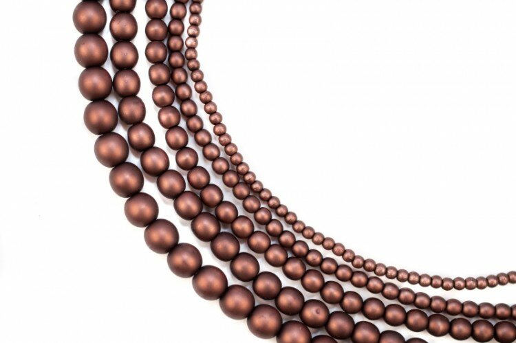 Жемчуг Preciosa, цвет 70189 матовый коричневый, 2мм, 10шт