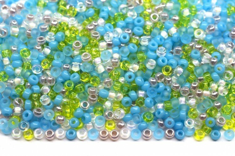 Бисер японский MIYUKI круглый 11/0 MIX08 чистое небо, микс Serenity, 10 грамм