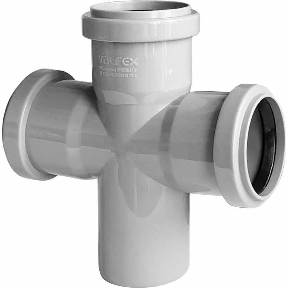 Крестовина PP-H 1-плоскостная серая Дн 110х110х110х87гр б/нап в/к VALFEX 27211110