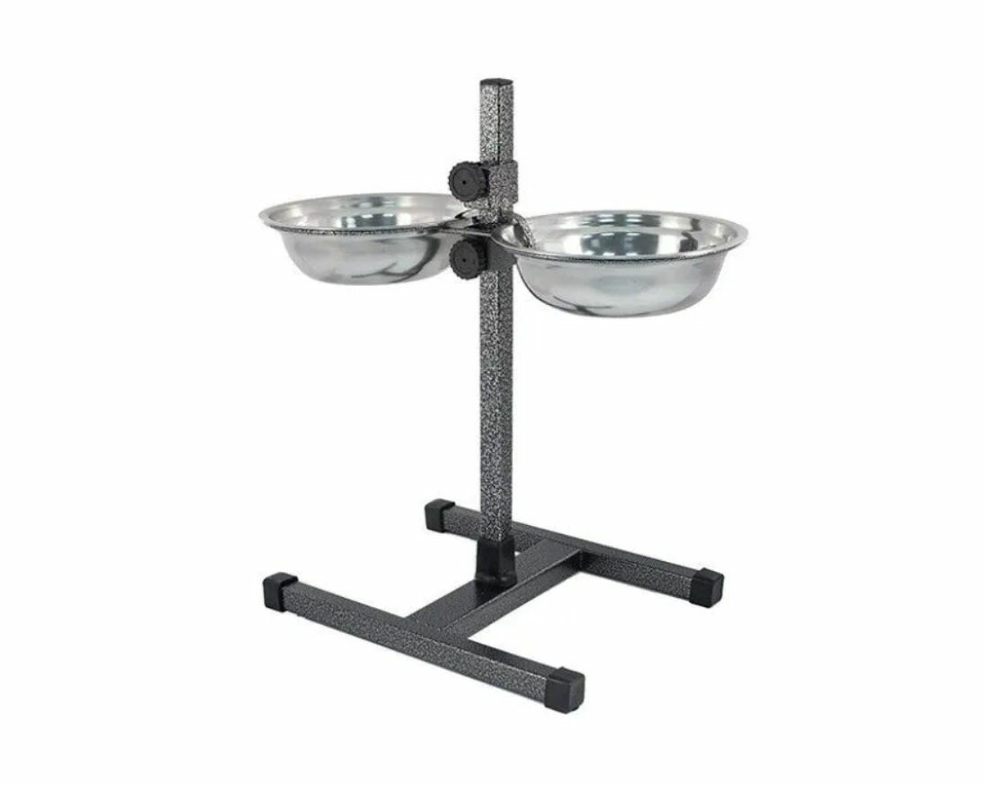HOMEPET металлическая регулируемая подставка с мисками для домашних животных,24 х 50 см,4000 мл
