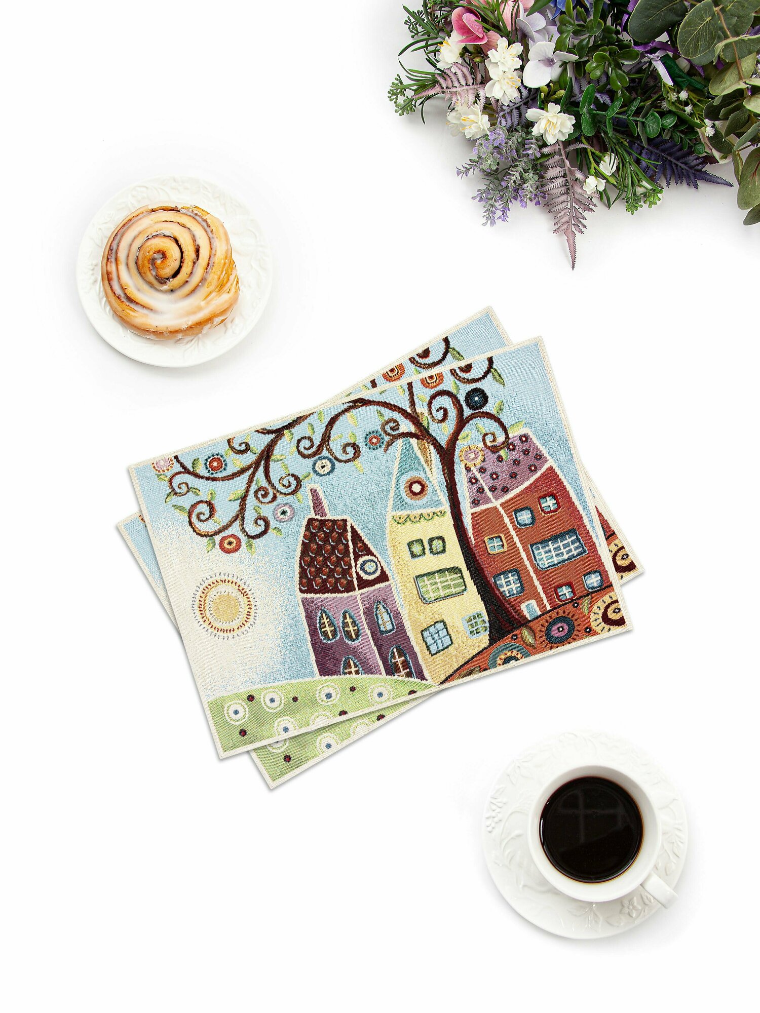 Комплект салфеток гобеленовые Le Gobelin Домики 2 шт 35х45 см