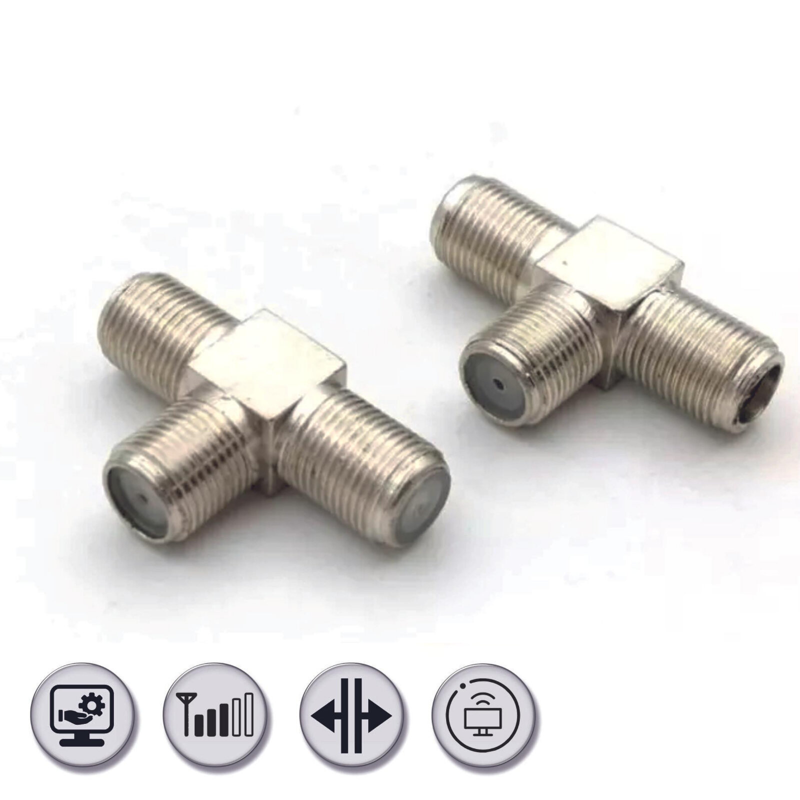 F (мама) - тройник соединитель на 3 гнезда, 2 шт