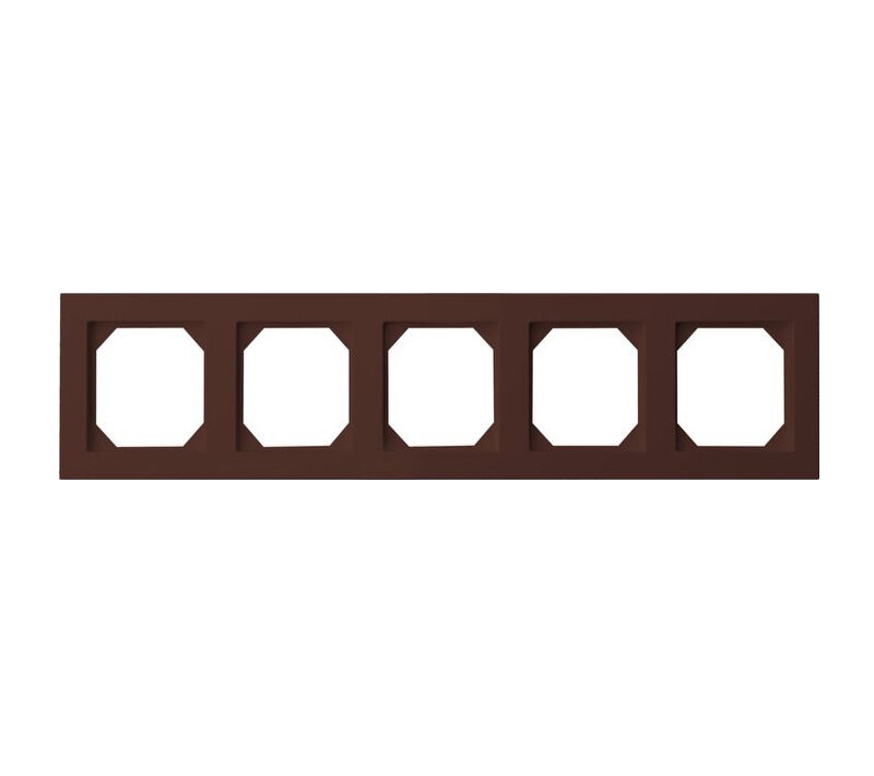 LIREGUS Рамка Пятиместная Коричневая (Универсальный Монтаж) LIREGUS EPSILON