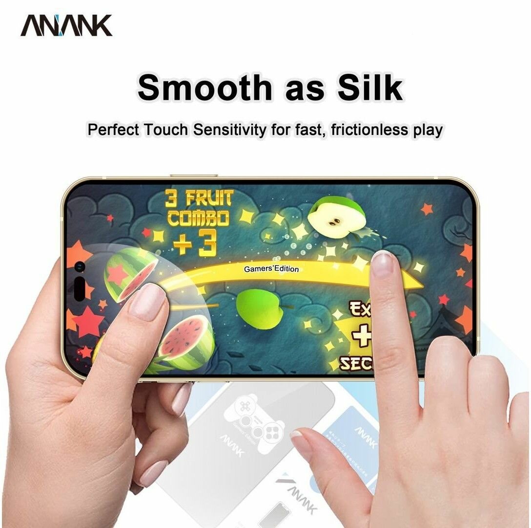 Защитное стекло Anank Fast 3D Anti-fingerprint (для игр не оставляет отпечатков пальцев) для iPhone 15 Pro Max 6.7" - матовое