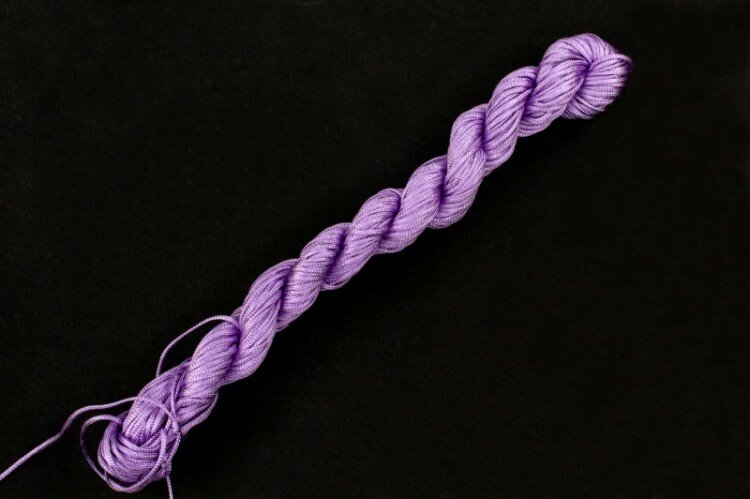 Шнур нейлоновый, толщина 1мм, длина 24 метра, цвет сиреневый, нейлон, 50-013, 1шт