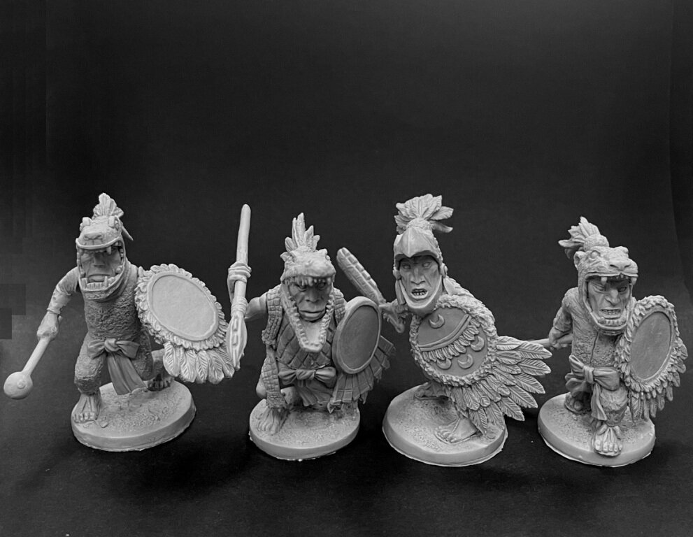 CHM-50.07. Ацтеки, набор №1. В комплекте 4 фигуры. Материал - смола.