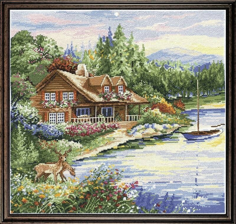 Домик на берегу озера 2767