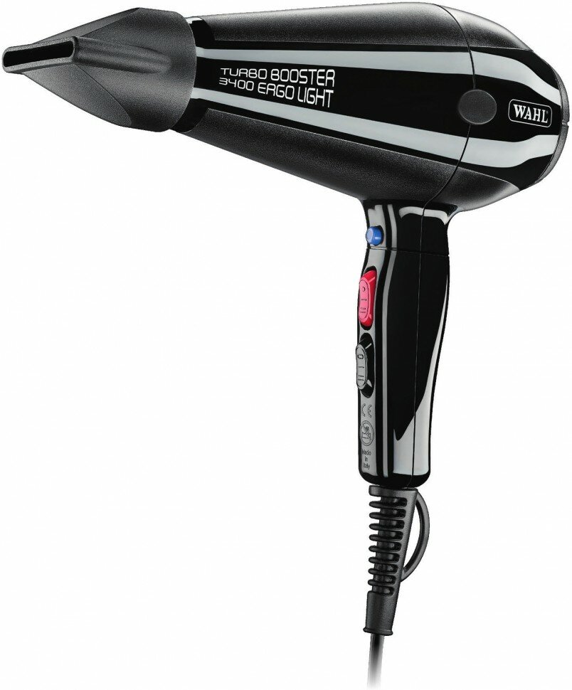 Фен Wahl Turbo Booster Ergolight 3400, мощность 2400вт, 6 режимов, антистатический эффект