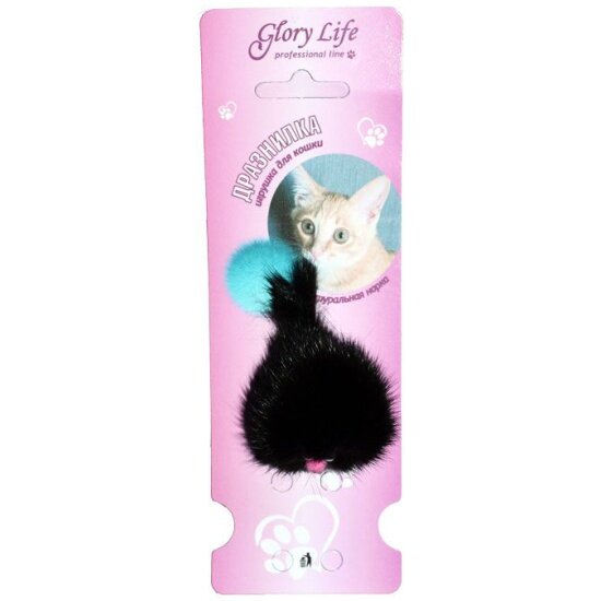 Игрушка для кошек Glory Life "Зверёк из норки" на картоне с еврослотом мягкая игрушка