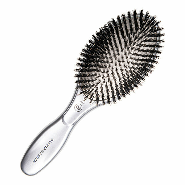 Щётка для волос Expert Care Oval Boar Bristles Silver с натуральной щетиной