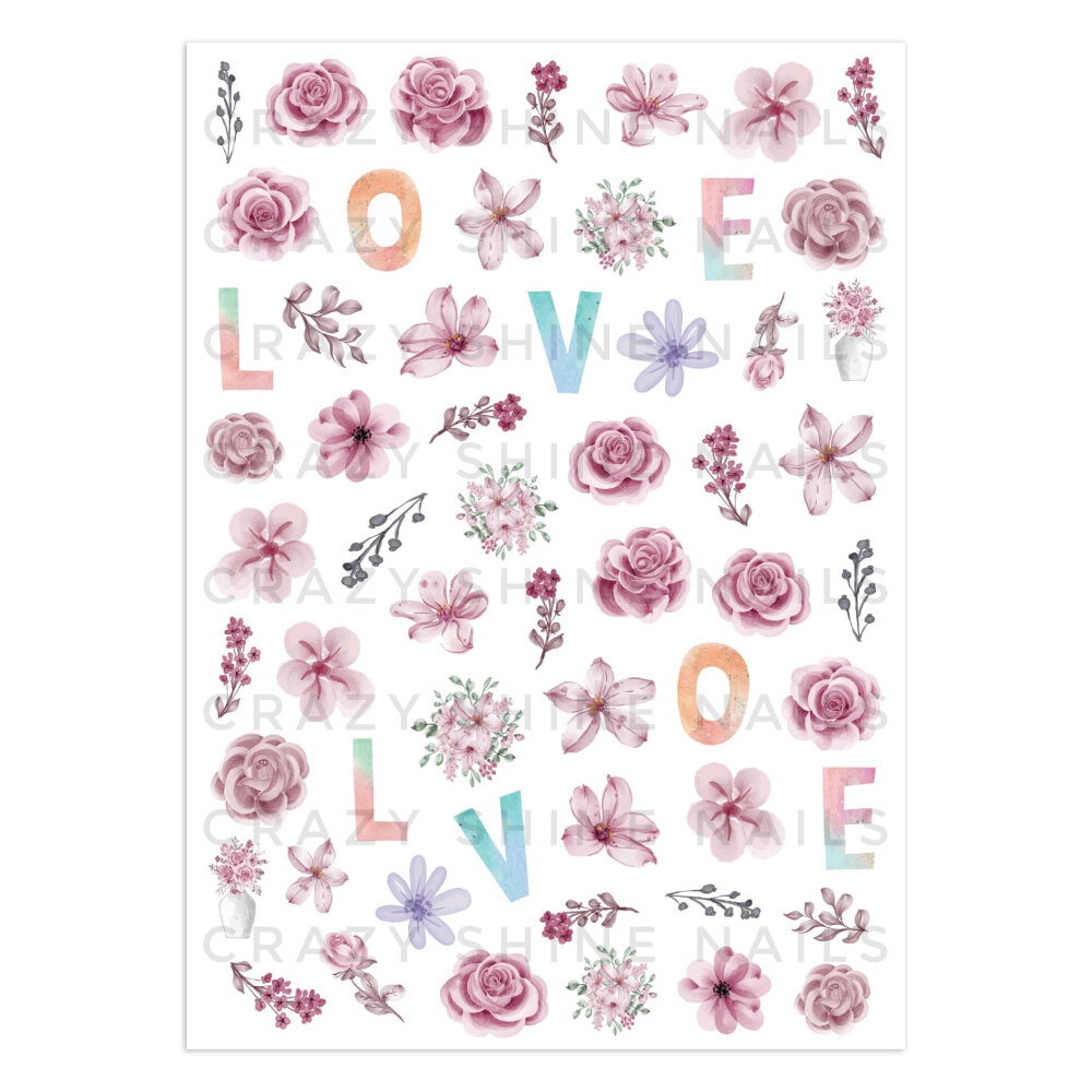 Слайдер-дизайн Crazy Shine Nails mini №1112 LOVE